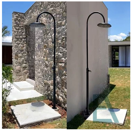 Ducha Tubular Externa Preto Fosco 5020 - Ferreteria